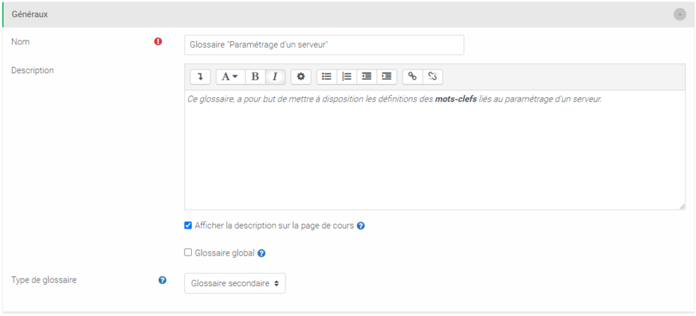 Créer un glossaire | PAD EPNAK (Assistant)